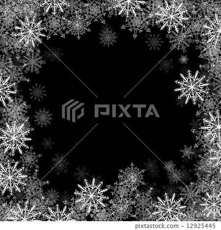 Rectangular frame with small snowflakes - Stock Illustration [12925445 ...
