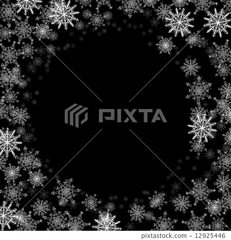 Rectangular frame with small snowflakes - Stock Illustration [12925446 ...