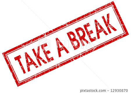 take a break red square stamp isolated on white...-插圖素材 [12930870 ...