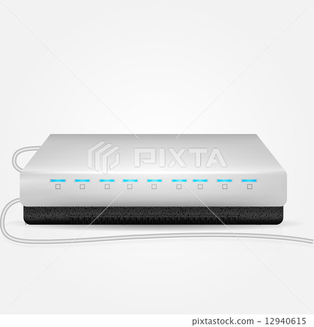 Vector illustration of gray router - Stock Illustration [12940615] - PIXTA