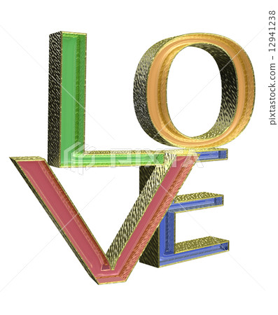 Three-dimensional inscription LOVE - Stock Illustration [12941238] - PIXTA
