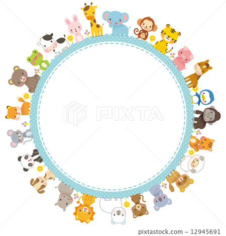 Animal circular frame - Stock Illustration [12945691] - PIXTA