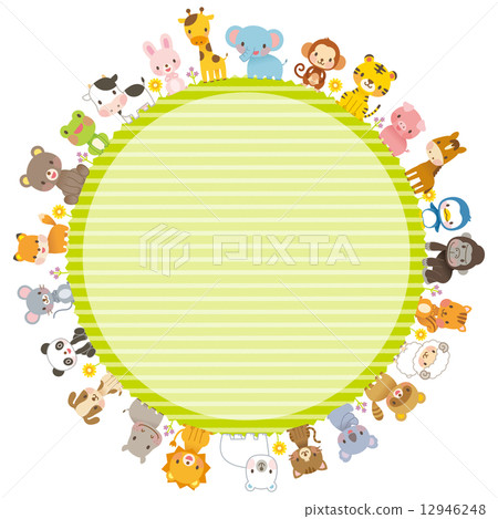 Animal circular frame - Stock Illustration [12946248] - PIXTA