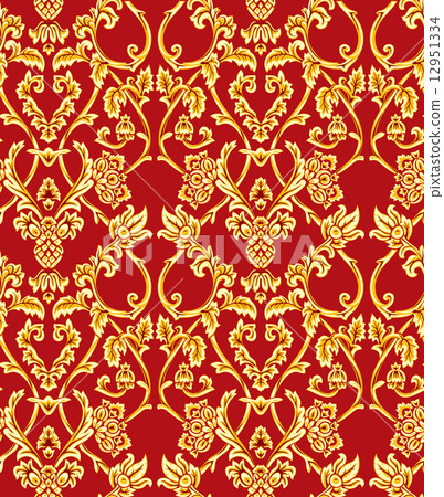 Vector. Seamless damask pattern - Stock Illustration [12951334] - PIXTA