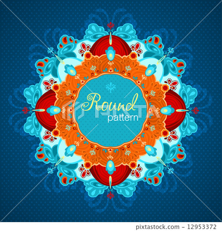 Colorful decorative round background.... - Stock Illustration [12953372 ...
