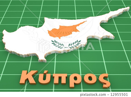 Map illustration of Cyprus - Stock Illustration [12955501] - PIXTA
