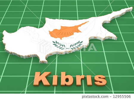 Map illustration of Cyprus - Stock Illustration [12955506] - PIXTA