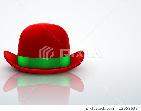 Red bowler hat on a light background. vector - Stock Illustration ...
