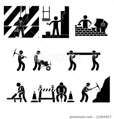 Icon Human Labor. jobs icons over white... - Stock Illustration ...