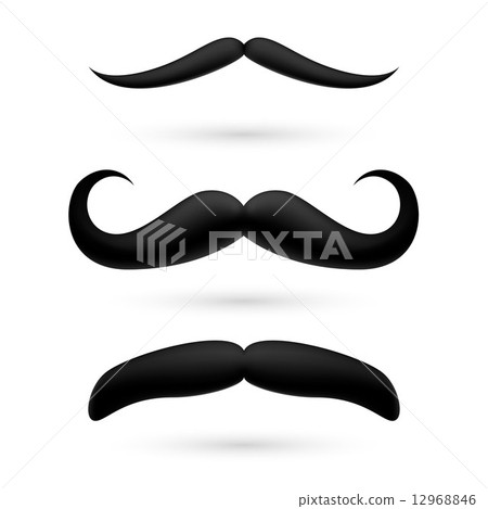 A set of three moustache - Stock Illustration [12968846] - PIXTA