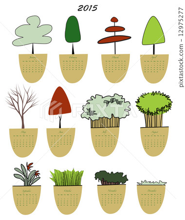 form of tree calendar - Stock Illustration [12975277] - PIXTA