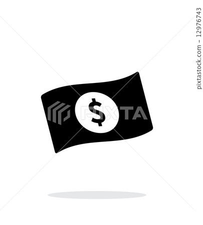 Waving banknote with dollar sign simple icon on... - Stock Illustration ...