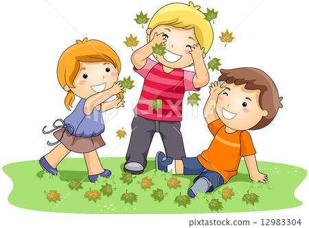 Playing with Leaves - Stock Illustration [12983304] - PIXTA