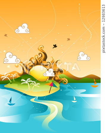 Abstract Summer Design - Stock Illustration [12983613] - PIXTA