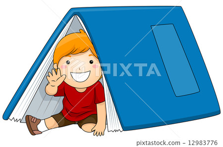 Kid Under Big Book - Stock Illustration [12983776] - PIXTA