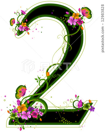 Floral Numbers - Stock Illustration [12983828] - PIXTA