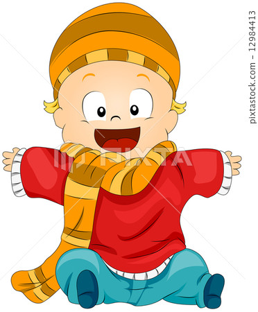 Baby in winter Clothes - Stock Illustration [12984413] - PIXTA