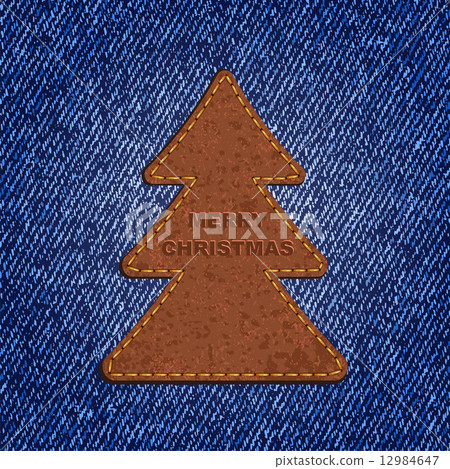 Jeans background leather Christmas tree. Vector - Stock Illustration ...