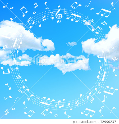 Musical note score sky - Stock Illustration [12990237] - PIXTA