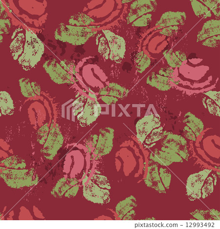 Hand stamped textured shabby roses seamless... - Stock Illustration ...