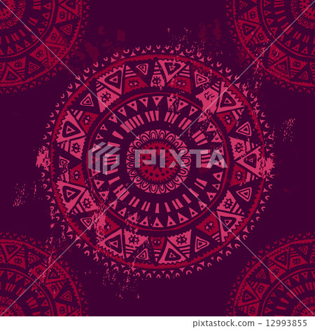 Violet tones ethnic seamless pattern - Stock Illustration [12993855 ...