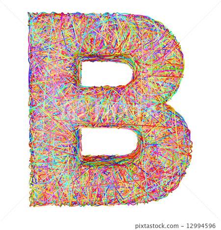 Alphabet symbol letter B composed of colorful... - Stock Illustration ...