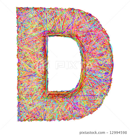 Alphabet symbol letter D composed of colorful... - Stock Illustration ...
