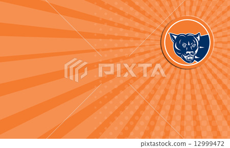 Business card Puma Mountain Lion Head Prowl...-插圖素材 [12999472] - PIXTA圖庫