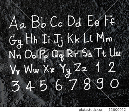 Hand drawn letters font written on wall texture... - Stock Illustration ...