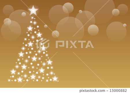 Christmas tree template gold - Stock Illustration [13000882] - PIXTA