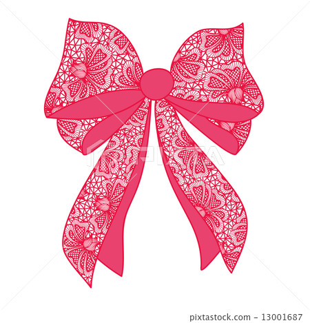 Decorative lacy bow on white background - Stock Illustration [13001687 ...