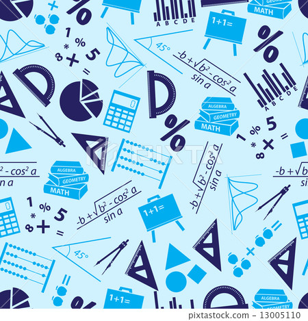 mathematics icons blue seamless pattern eps10 - Stock Illustration ...