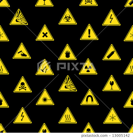 danger signs types seamless pattern eps10 - Stock Illustration ...