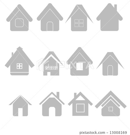 silhouettes house set - Stock Illustration [13008169] - PIXTA