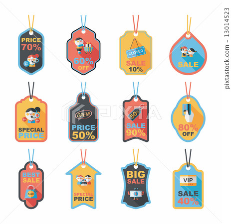 shopping tag banner flat design background set,... - Stock Illustration ...