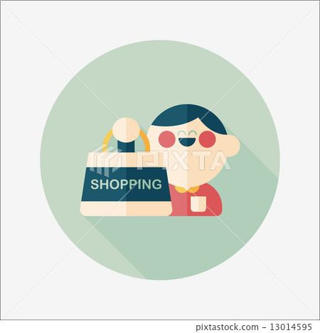 SALE Shopaholic flat icon with long shadow,eps10 - Stock Illustration ...