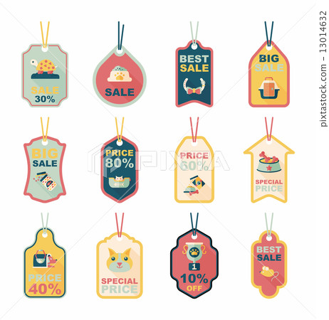 Pet tag flat banner design background set, eps10 - Stock Illustration ...