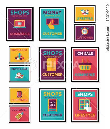 shopping poster banner flat design background... - Stock Illustration ...