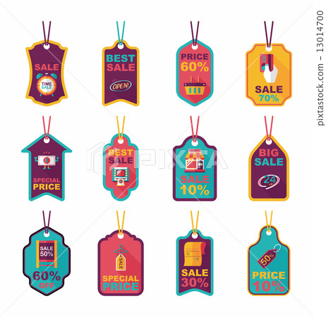 shopping tag banner flat design background set,... - Stock Illustration ...