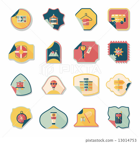 Travel sticker flat banner background set, eps10 - Stock Illustration ...