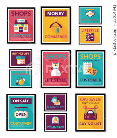 shopping poster banner flat design background... - Stock Illustration ...