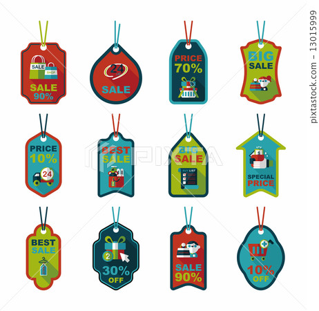 shopping tag banner flat design background set,... - Stock Illustration ...