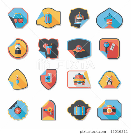Travel sticker flat banner background set, eps10 - Stock Illustration ...