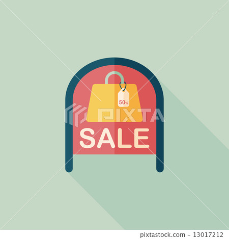 shopping store sale sign flat icon with long... - Stock Illustration ...