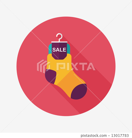 shopping sale socks flat icon with long... - Stock Illustration ...