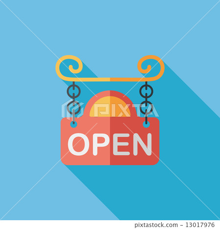 shopping store sign flat icon with long... - Stock Illustration ...