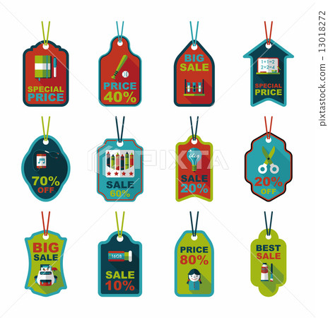 school tag flat banner background set, eps10 - Stock Illustration ...