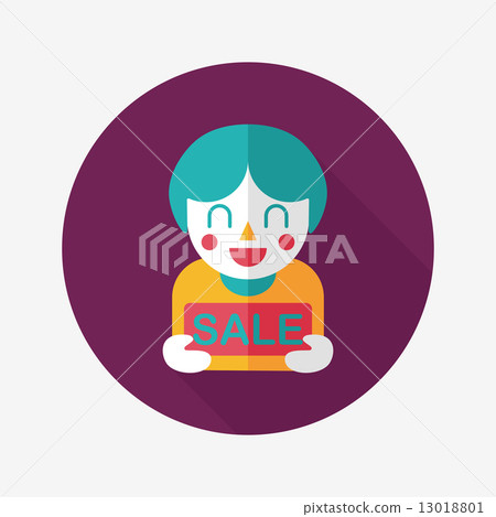 SALE Shopaholic flat icon with long shadow,eps10 - Stock Illustration ...