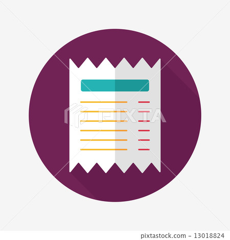 shopping credit card bill flat icon with long... - Stock Illustration ...