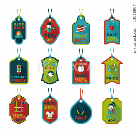 Sport tag flat banner background set, eps10 - Stock Illustration ...